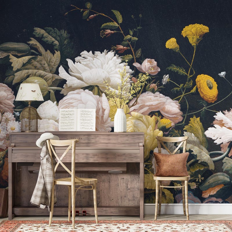Large Floral Wallpaper - Etsy