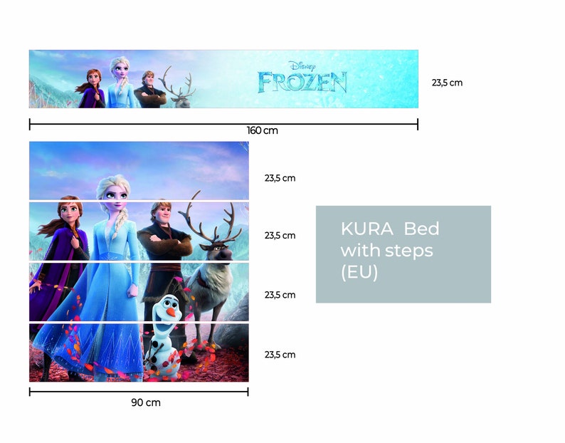 Frozen Themed Kura Bed Decal for Girls Room Decor Elsa - Etsy