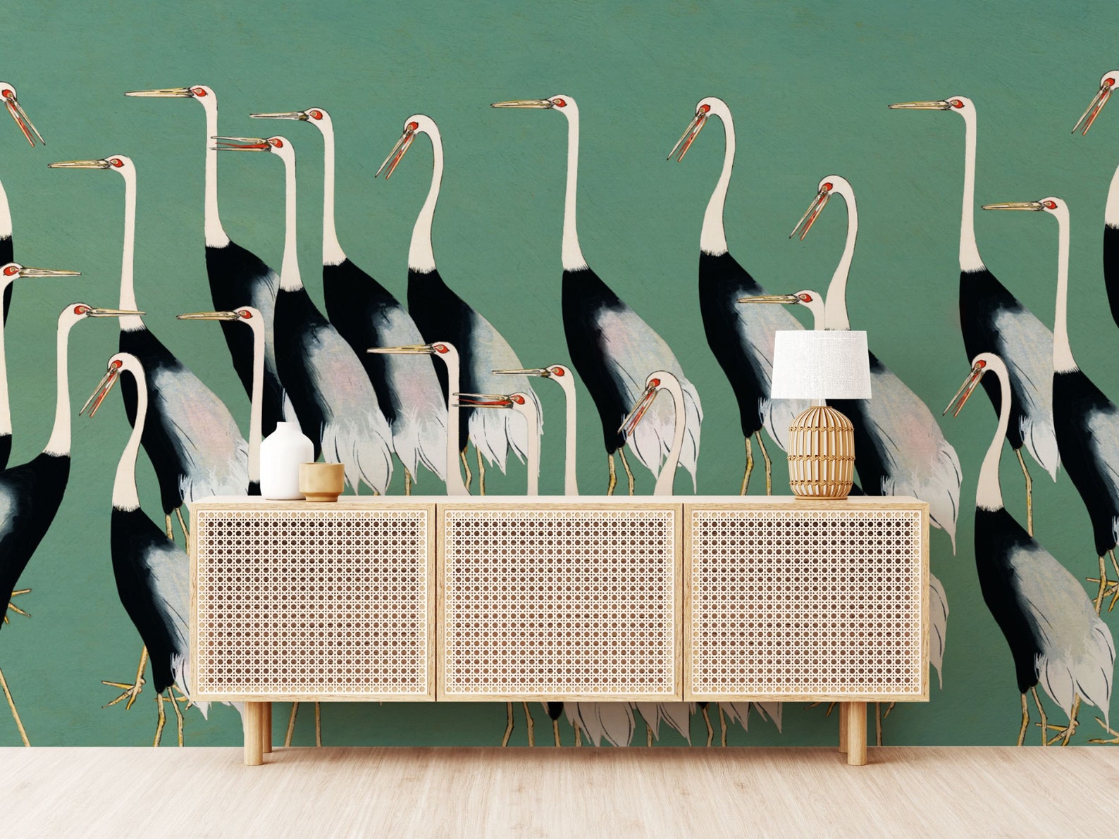 Storks Wallpaper- Green Fone Storks Wallpaper- Styles and Designs ...