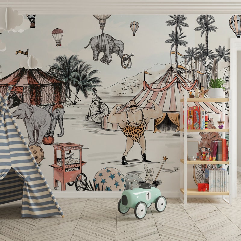 Circus Wall Mural - Etsy