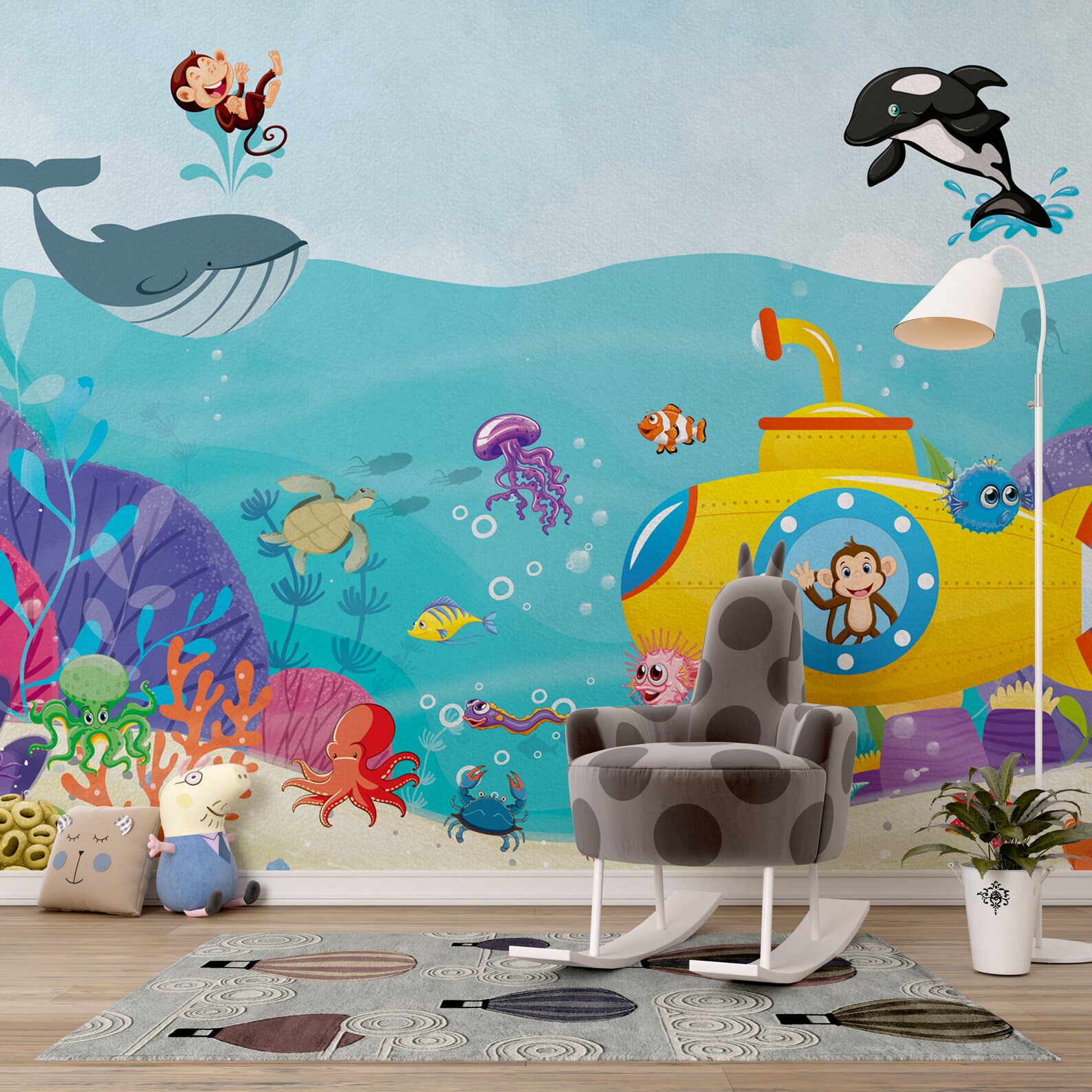 Under the Sea Wallpaper for Kids , Removable Self Adhesive Sea Themed ...