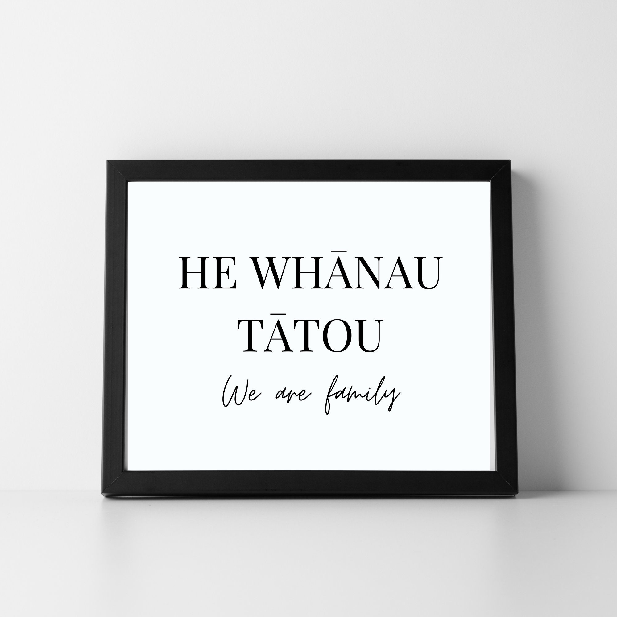 We Are Family He Whanau Tatou Te Reo Maori Māori Language Wall Art ...
