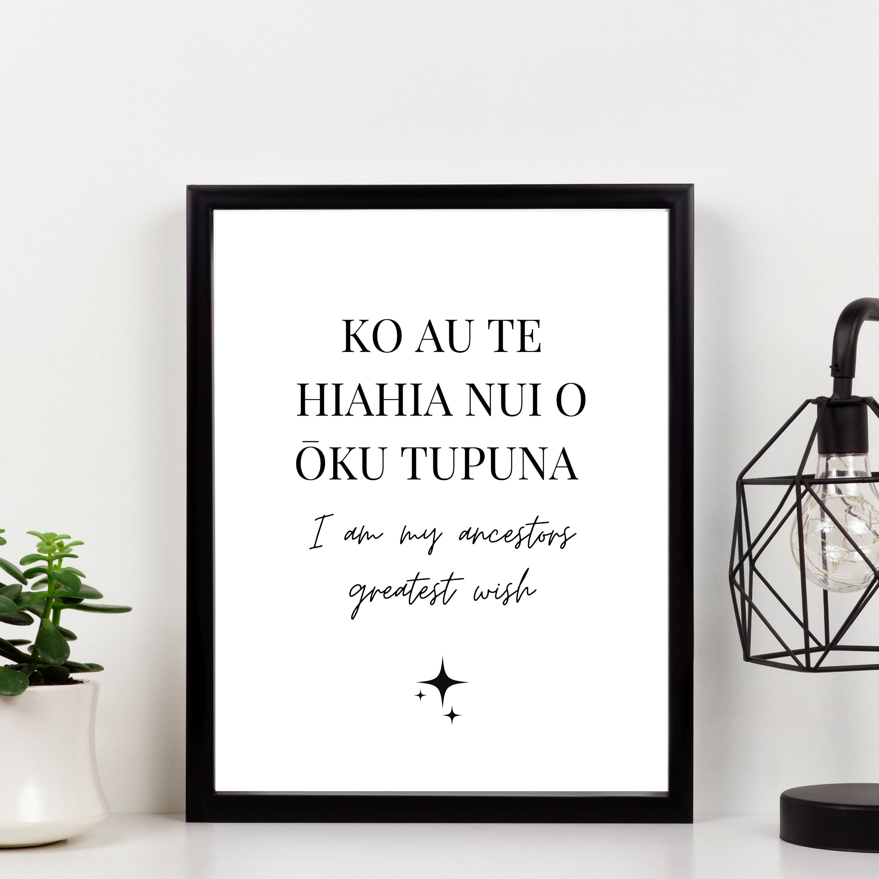 Ancestors Greatest Wish Te Reo Maori Print New Zealand Aotearoa Kiwiana ...