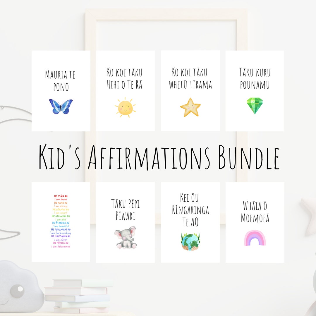 Kids Tamariki Te Reo Māori Affirmation Bundle Maori Language Kiwiana ...