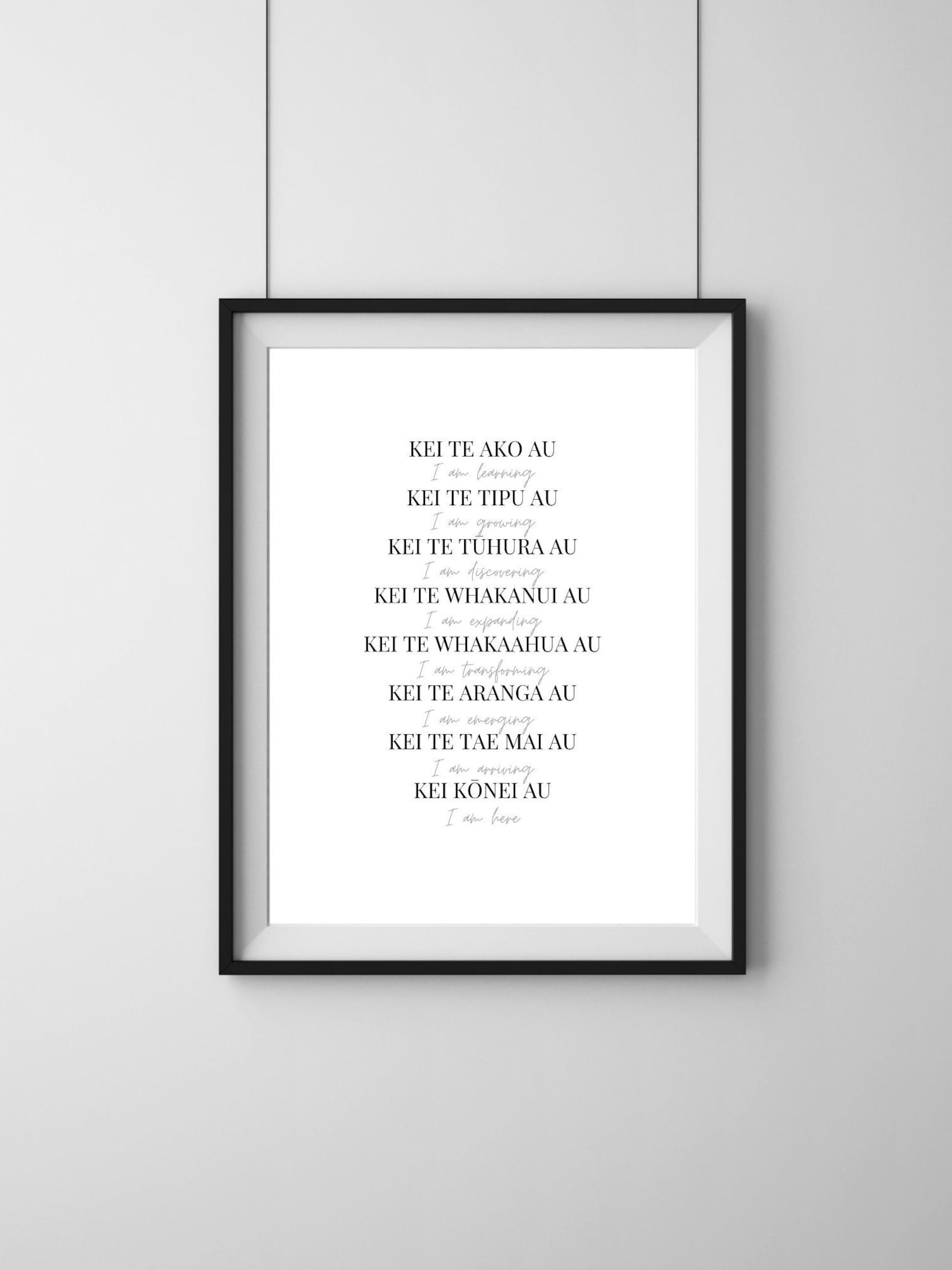 Maori Language Affirmations 2 Bilingual Wall Art Print New Zealand ...