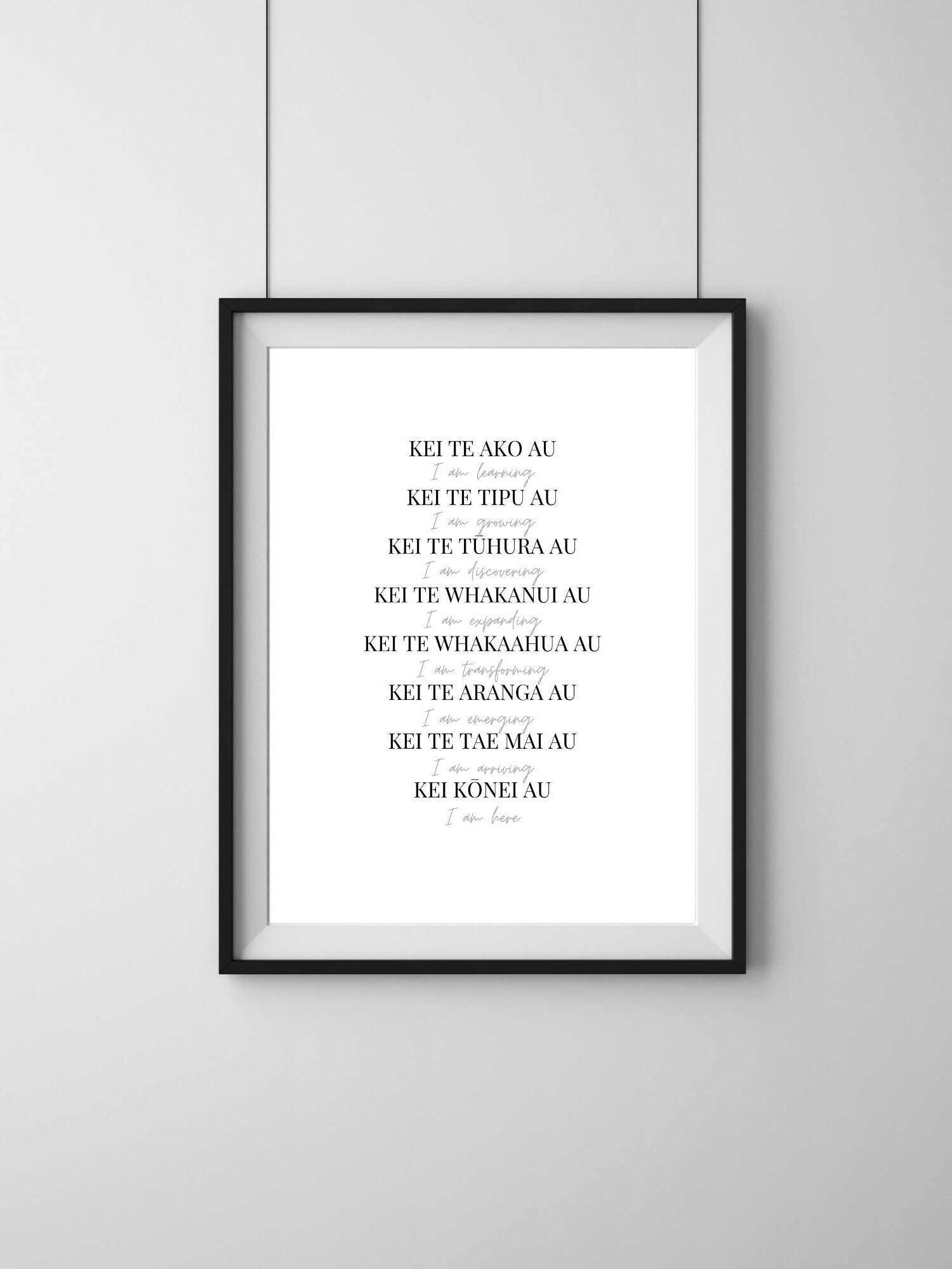 Maori Language Affirmations 2 Bilingual Wall Art Print New Zealand ...