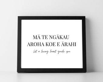 Maori Language Affirmations Bilingual Wall Art Print New Zealand ...