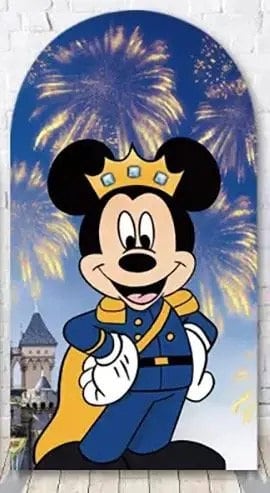 Royal Blue Mickey Mouse Arch Backdrop Cover Wall Prince Boy Party Decor ...