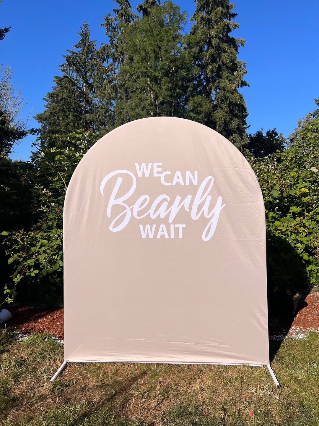 We Can Bearly Wait Backdrop Polyester Cover Double Side Customized - Etsy