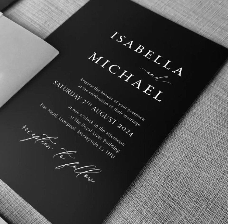 Monochrome Invitations Black and White Wedding Invitations | Etsy