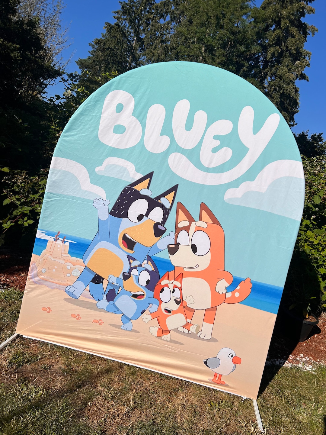 Bluey Backdrop Cover Polyester Props Party Supply Photobooth Party ...