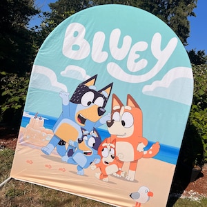 Bluey Backdrop Cover Polyester Props Party Supply Photobooth Party ...