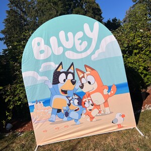 Bluey Backdrop Cover Polyester Props Party Supply Photobooth Party ...