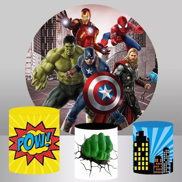 Avengers Round Backdrop - Etsy