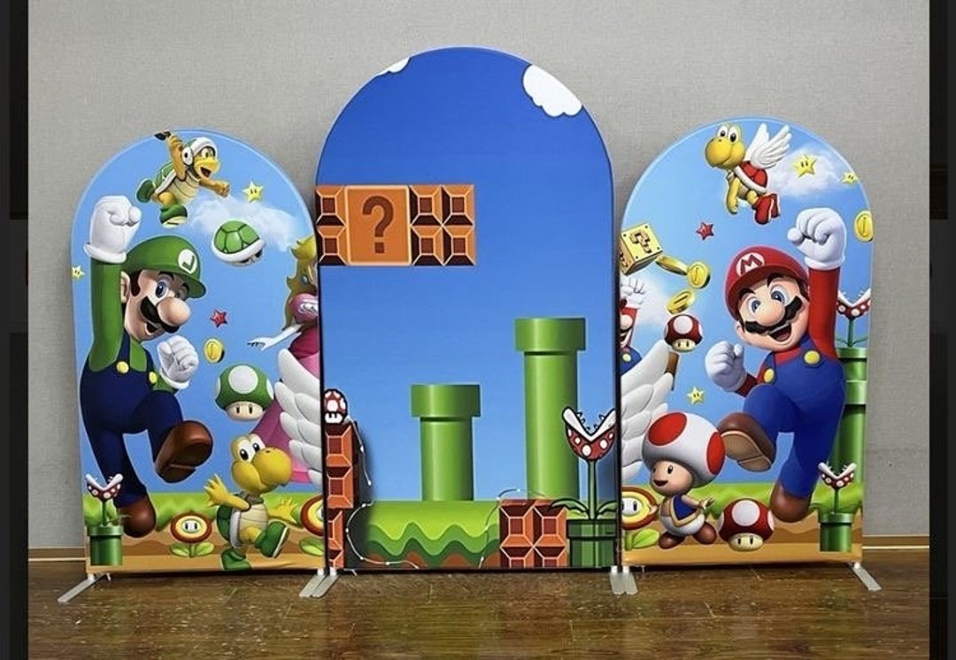 Mario Bross Chiara Covers, Stands Backdrop, Party Props - Etsy