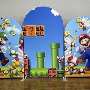 Mario Bross Chiara Covers, Stands Backdrop, Party Props - Etsy