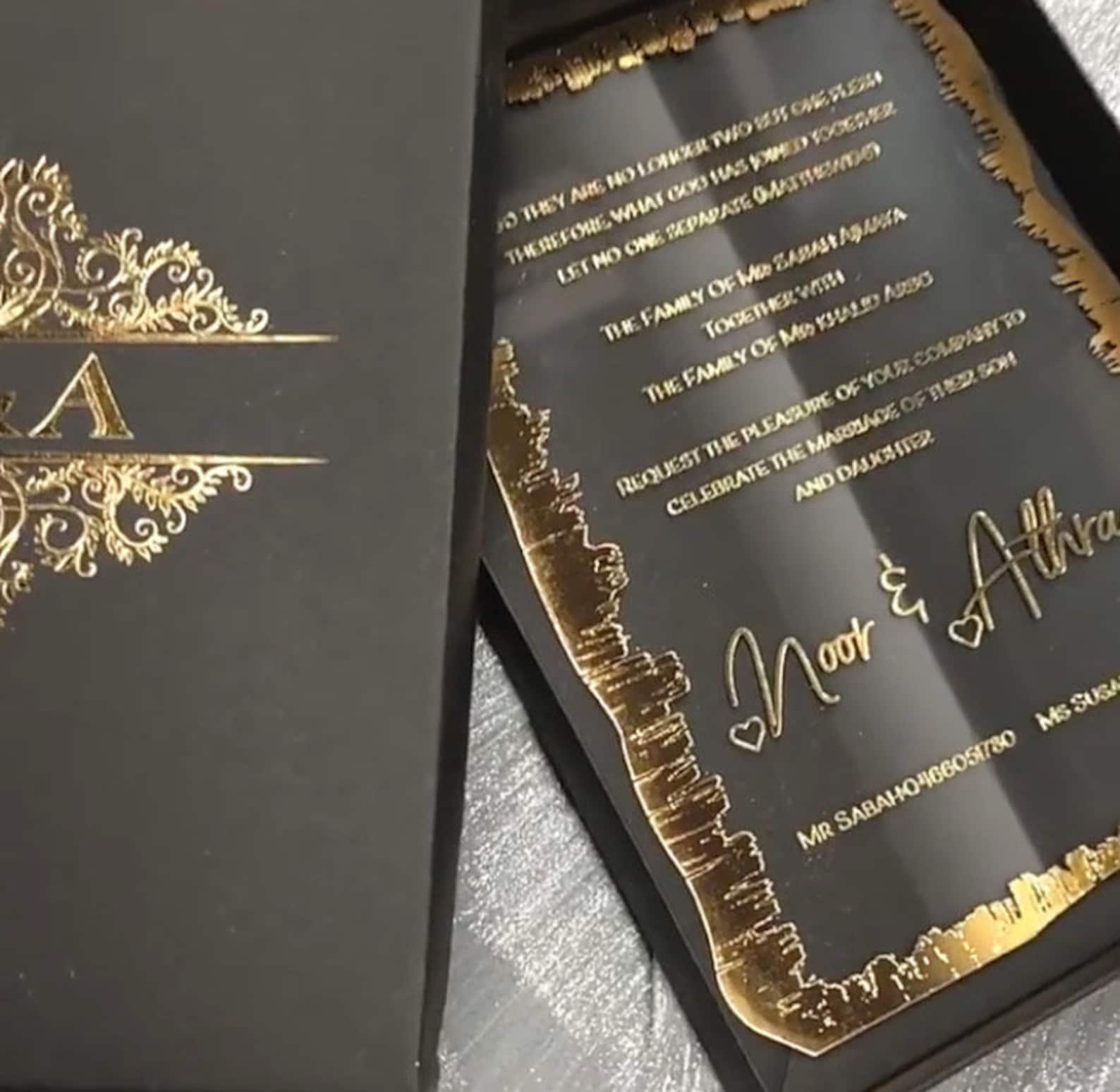 Luxury Gold Foil Clear Acrylic Wedding Invitations With Envelope or ...