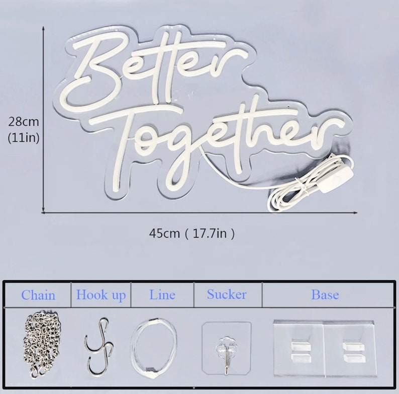 Better Together Neon Sign,light Sign for Party Decor, Wedding Sign - Etsy