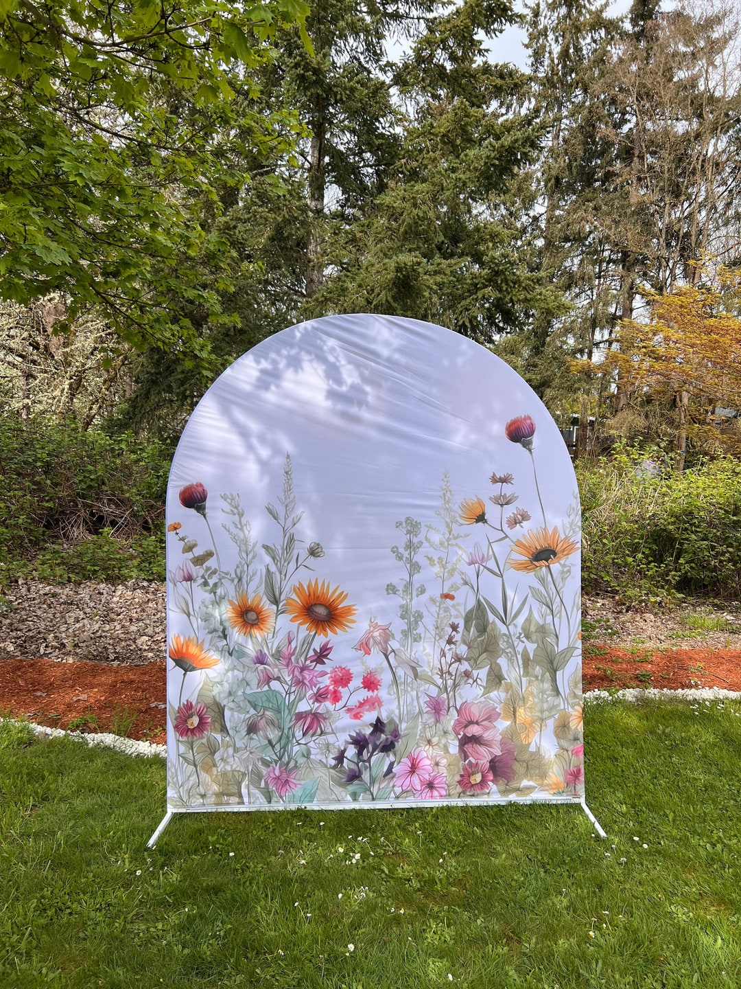 Bloom Flowers Spring Custom Arch Covers, Arches Backdrop Cover ...