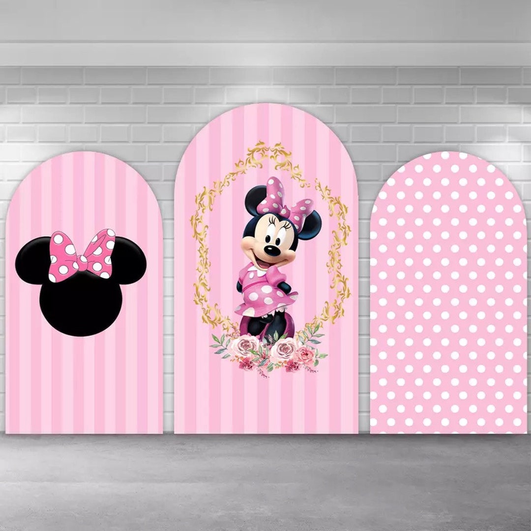 Disney Arch Cover Pink Baby Minnie Mouse, Party Backdrop Background ...