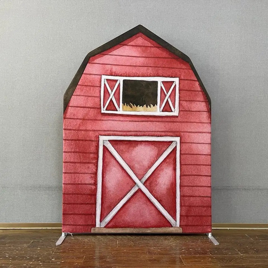 Barn Shape Arch Stand, Backdrop Cover, Double Sides Printed Chiara ...
