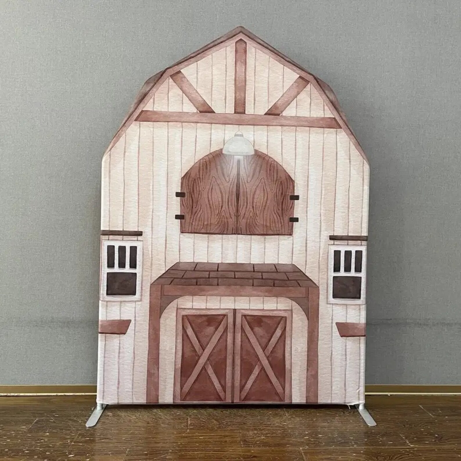 Barn Shape Arch Stand, Backdrop Cover, Double Sides Printed Chiara ...