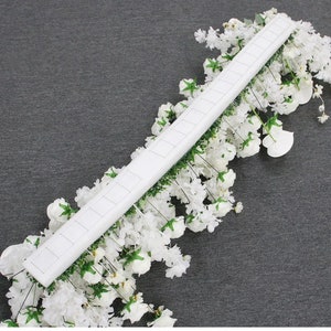 White Roses Wedding Flowers Artificial Row, Wedding Arch Backdrops ...
