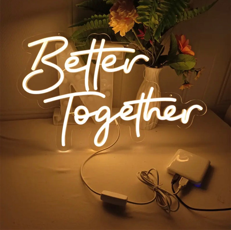 Better Together Neon Sign,light Sign for Party Decor, Wedding Sign - Etsy