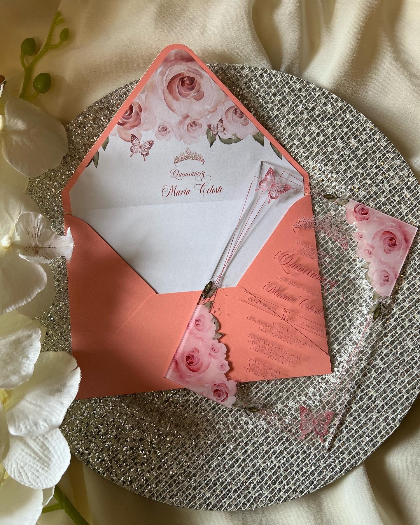 Blush Pink Quinceanera Invitations Acrylic Invites Rose Pink - Etsy