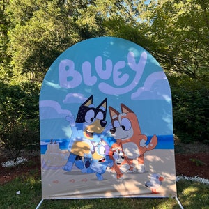 Bluey Backdrop Cover Polyester Props Party Supply Photobooth Party ...