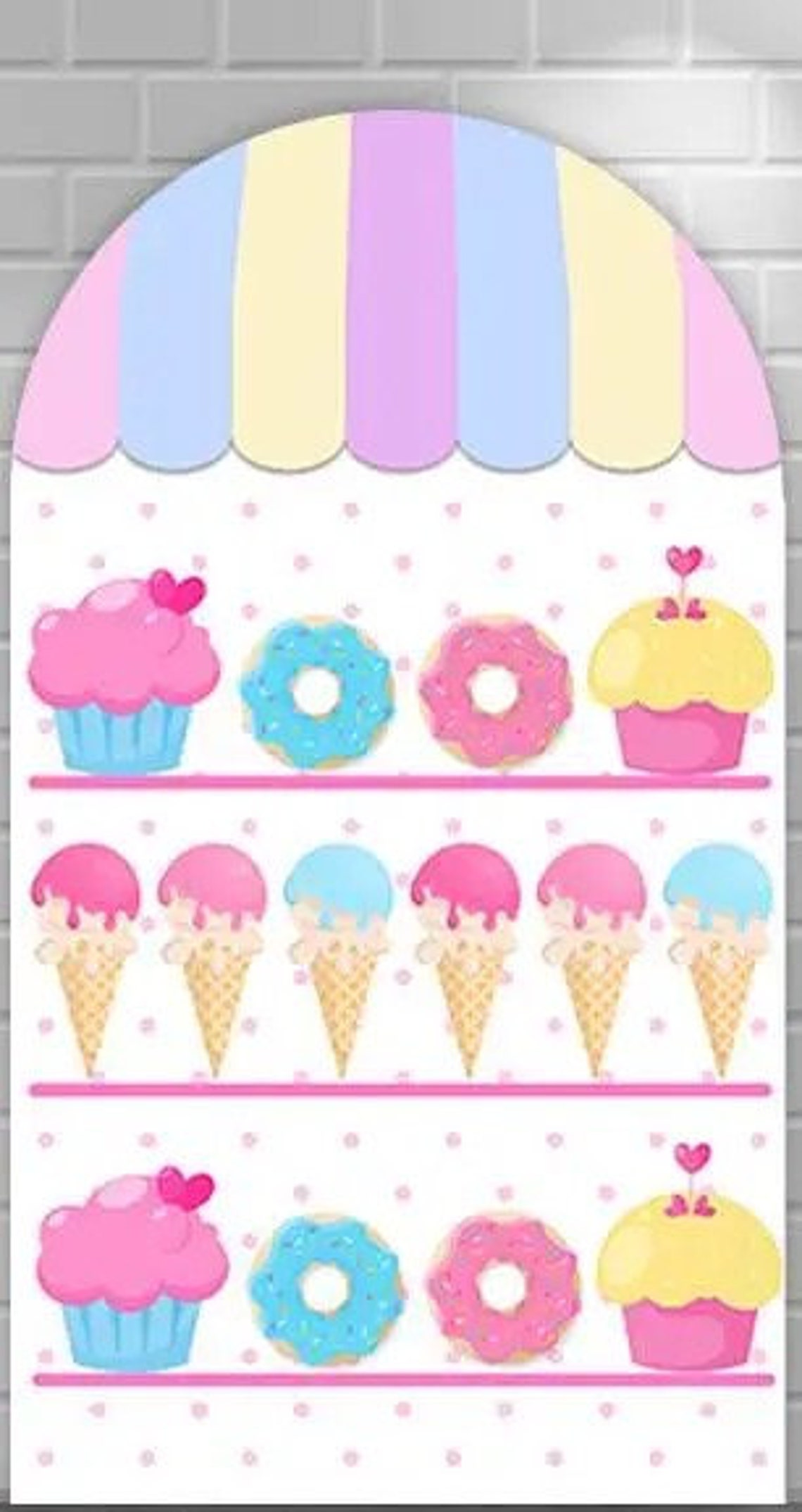 Ice Cream Backdrop Candy Bar Donuts Arch Backdrop Cover Pink - Etsy