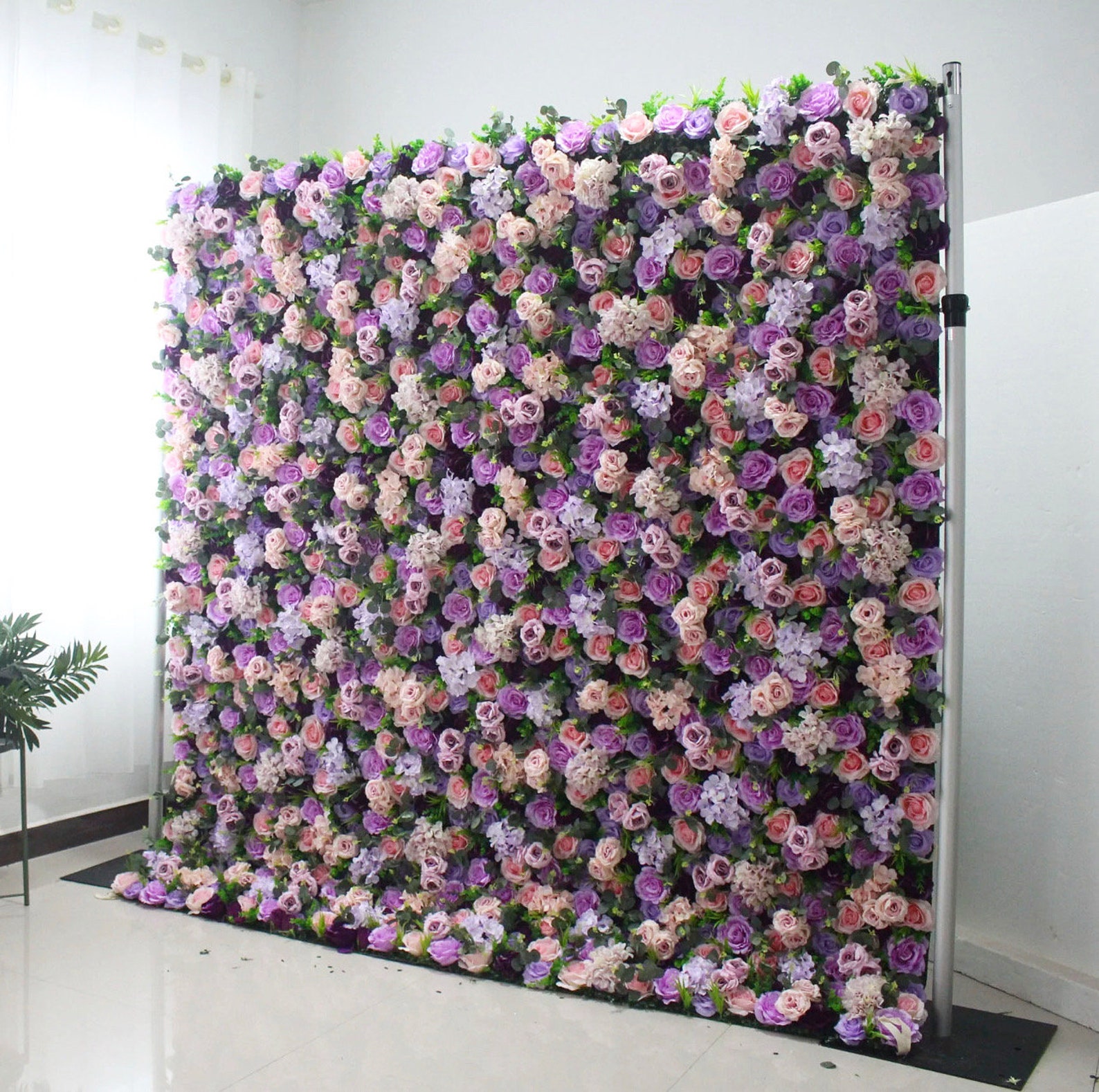 8x8ft Fabric Silk Artificial Flower, Wedding Flower Pink, Purple Rose ...