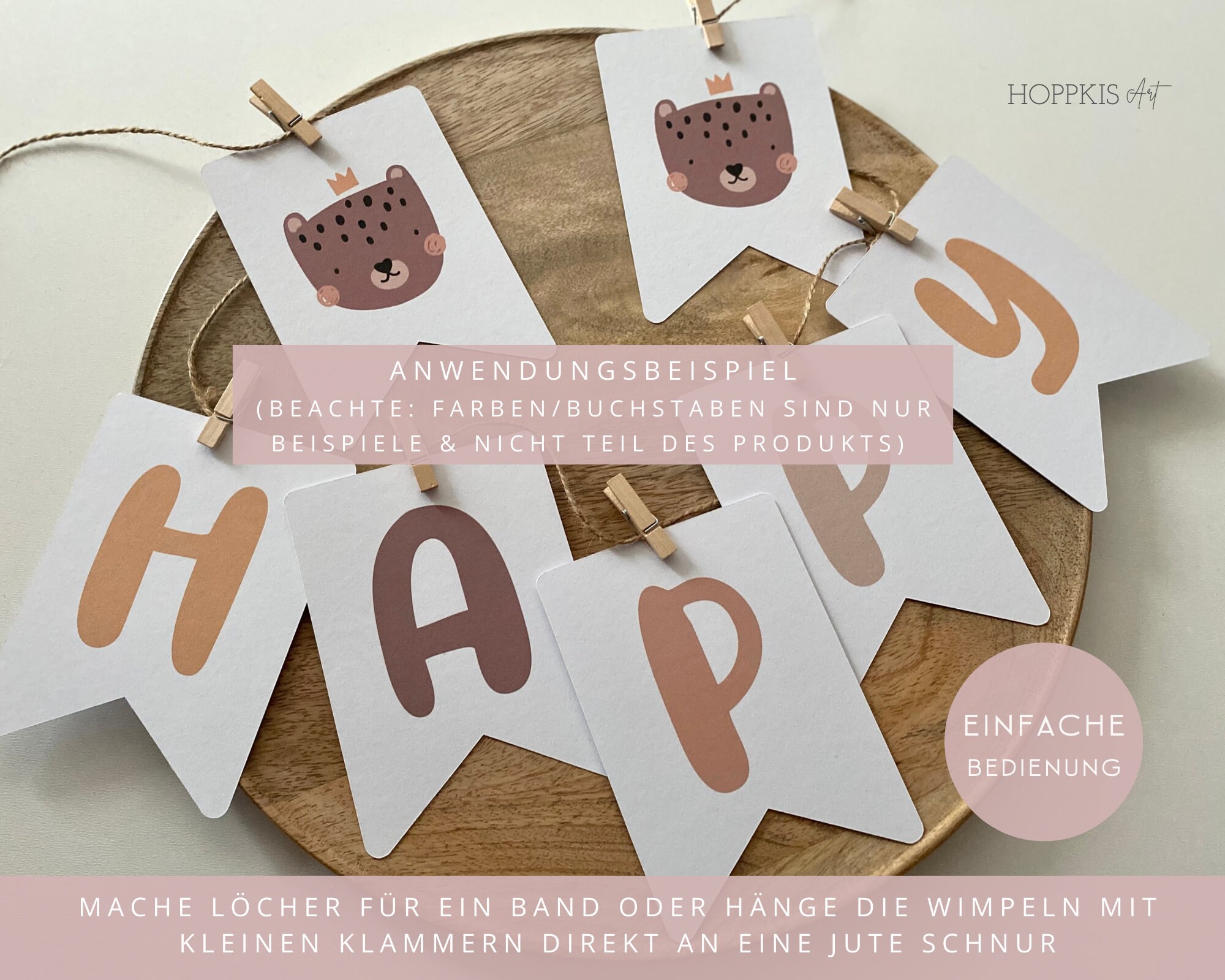 DIY Birthday Pennant Happy Birthday Line Art Design | Printable Party ...