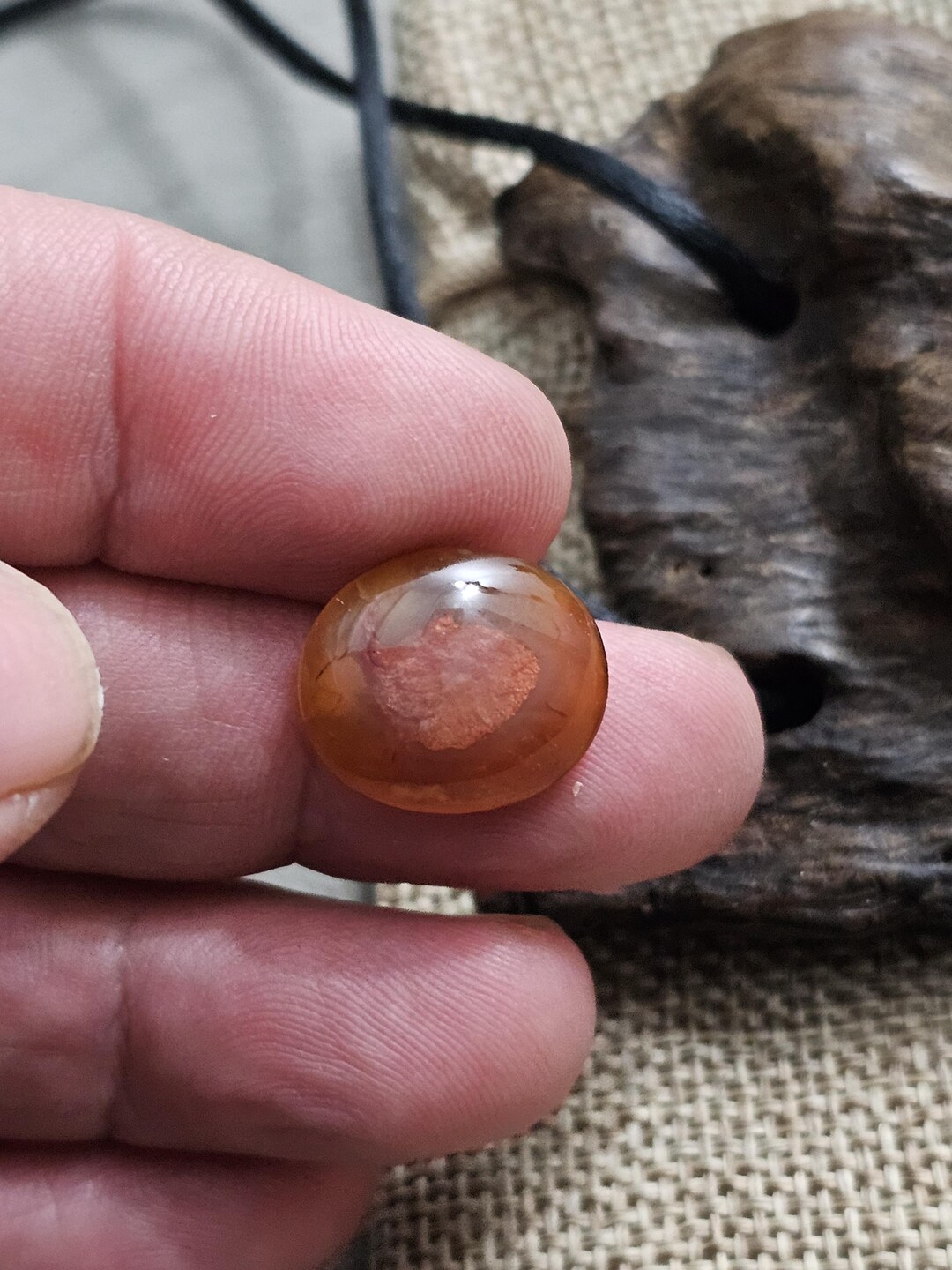 Agate With Pink Inclusion Inside Cabochon,jewelry Making Stone Gift ...