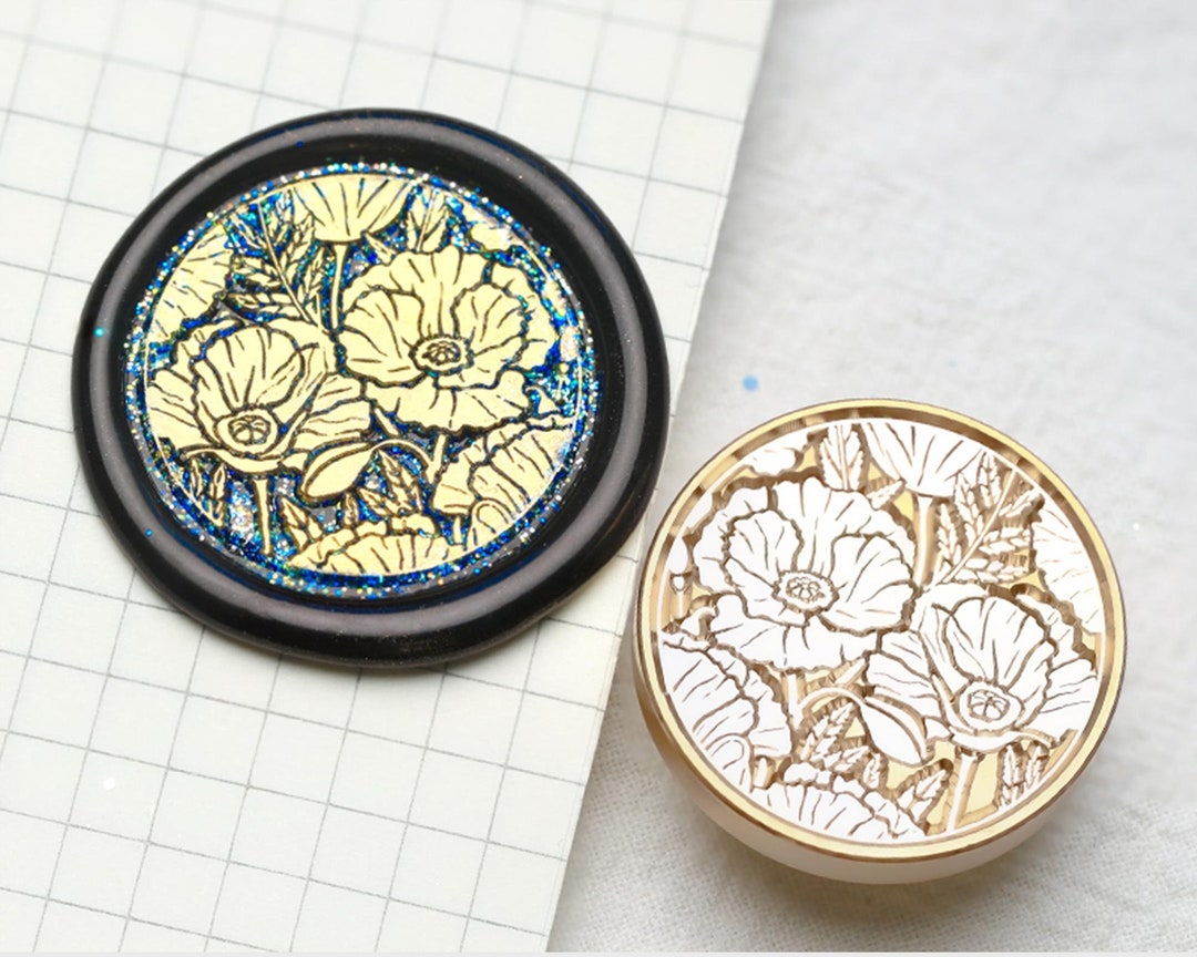 Poppy / 30mm / Customized Wax Stamp /wax Stamp / Wax Stamp / - Etsy