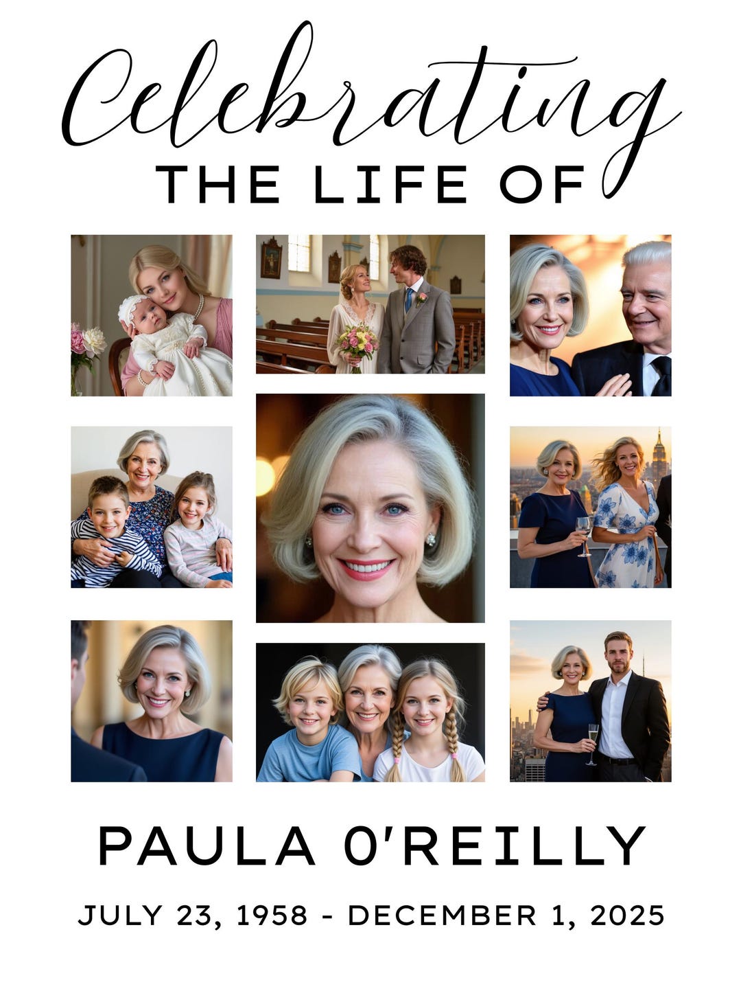 Celebration of Life Collage Template-editable Funeral Sign - Etsy