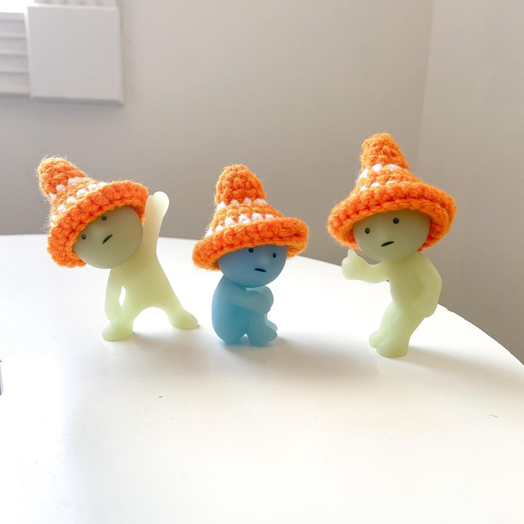 Smiski Crochet Traffic Cone Hat, Figurine Hats - Etsy