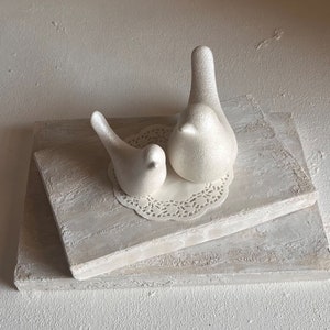 Glossy White Bird Figurines , Cute Bird Ornament , Decorative Bird ...