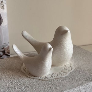 Glossy White Bird Figurines , Cute Bird Ornament , Decorative Bird ...