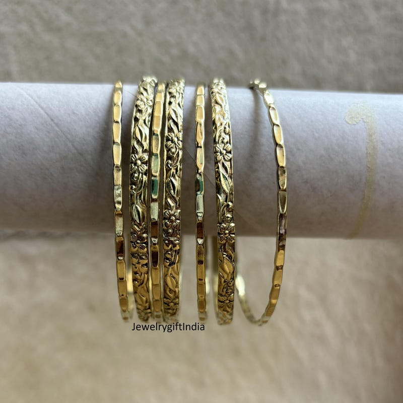 Brass Bangle Set - Etsy