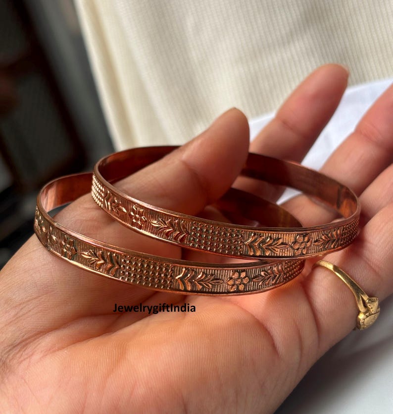Handmade Copper Bangle Set: Minimalist Designer Bangles - Etsy