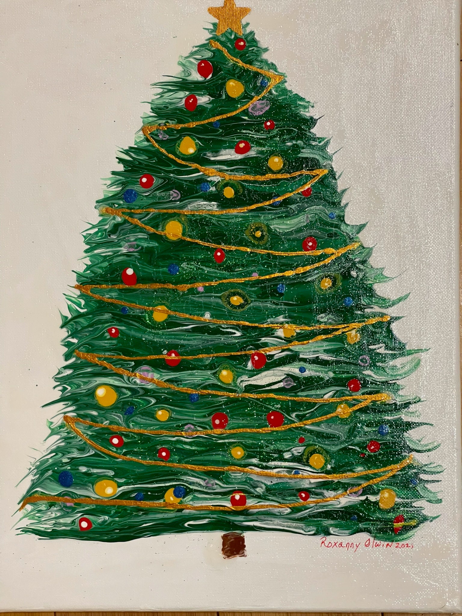 Whimsical Christmas Tree Painting