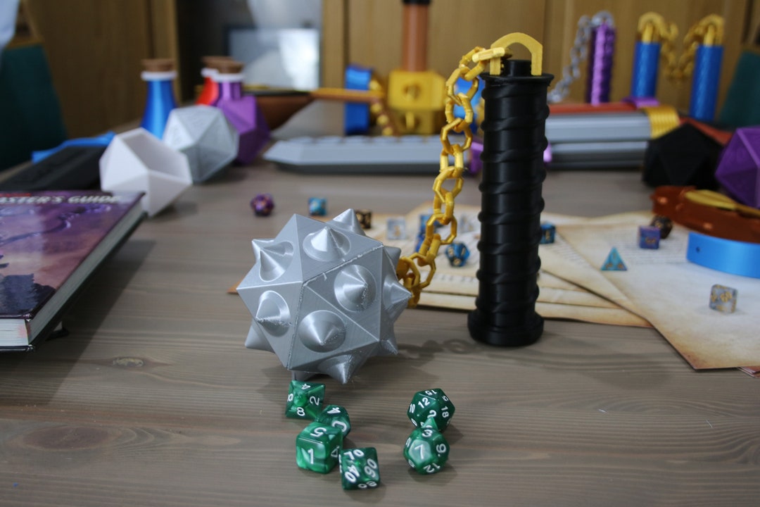 Medieval Flail D&D Dice Holder/ 3D Printed Dnd / Dungeons and Dragons ...