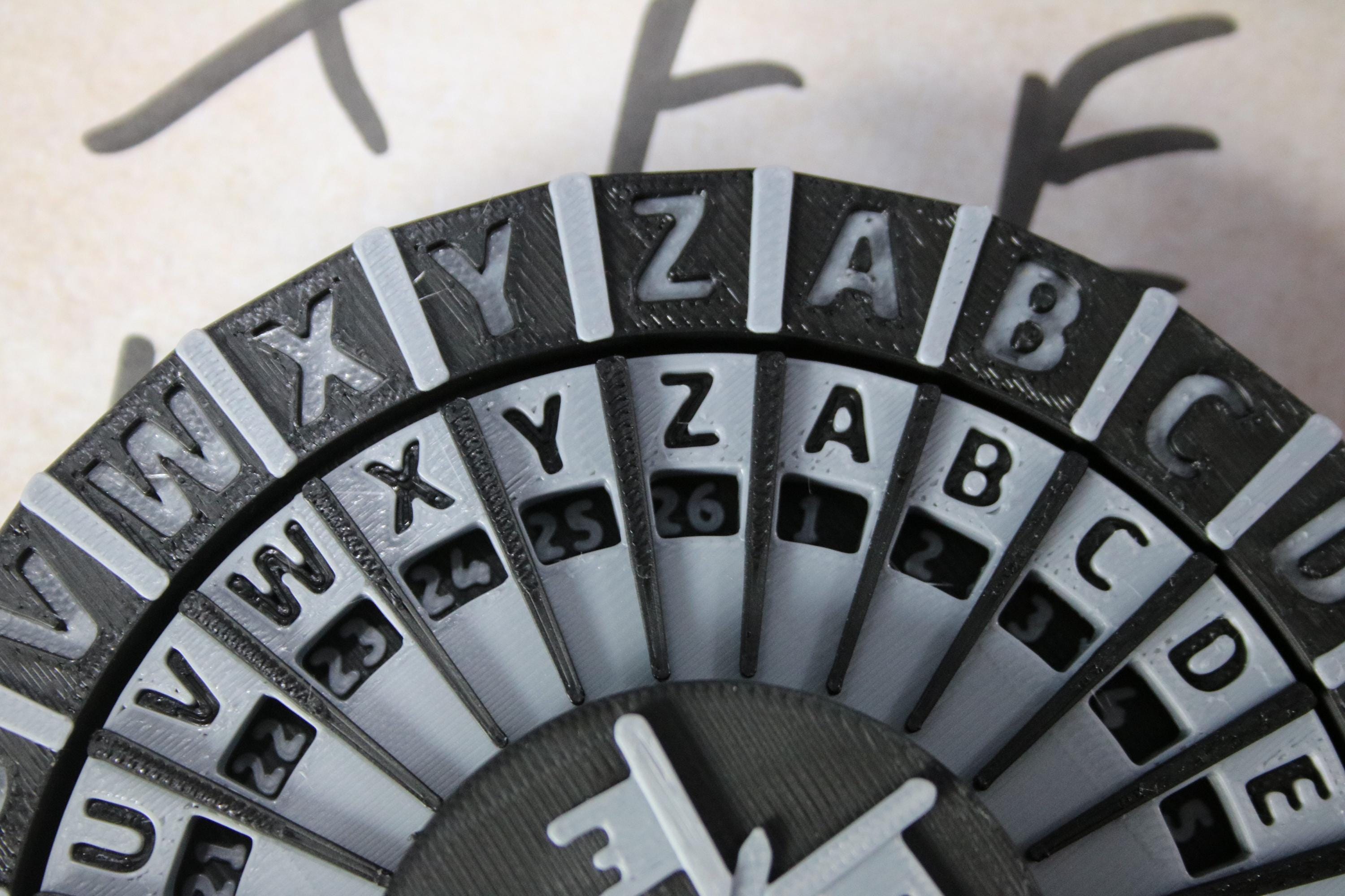 Caesar Cipher Decoder Wheel 3D Printed - Cipher Disk for TTRGP, D&D ...