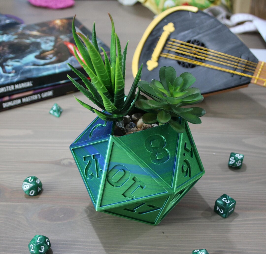 D20 Succulent Plant Pot / 3D Printed Dnd / Dungeons and Dragons / Dnd ...