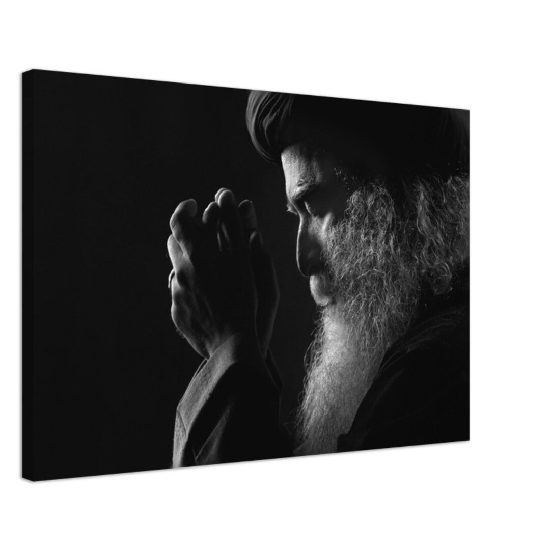 Sadhguru Canvas - ‘prayerful’, Isha Yoga, Sadhguru Wall Art, Sadhguru ...