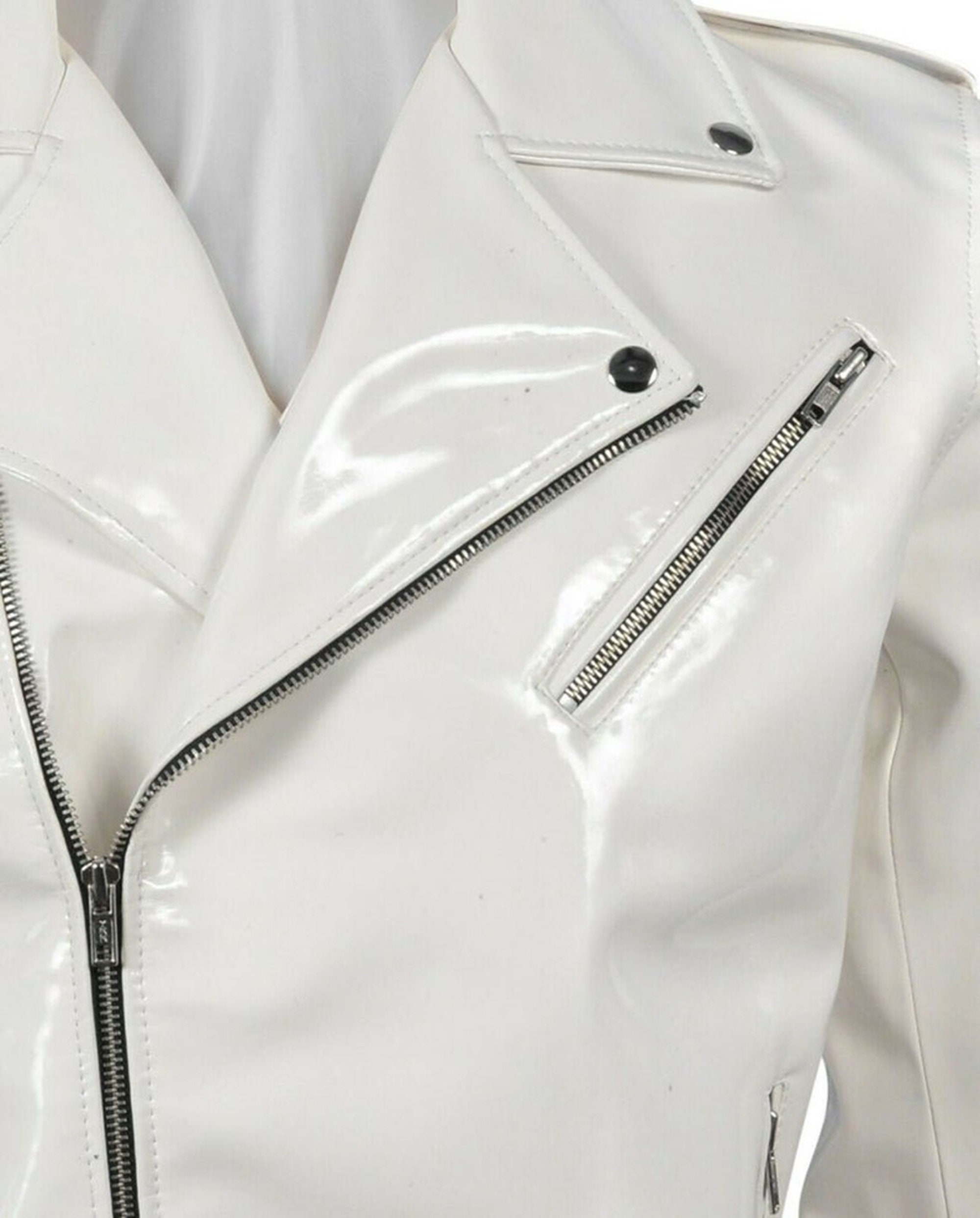White PVC Vinyl Moto Jacket - Gothic Punk Rock Style - Etsy