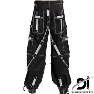 Handmade Reflective Gothic Punk Pants: Buckle, Chain, Zips - Etsy