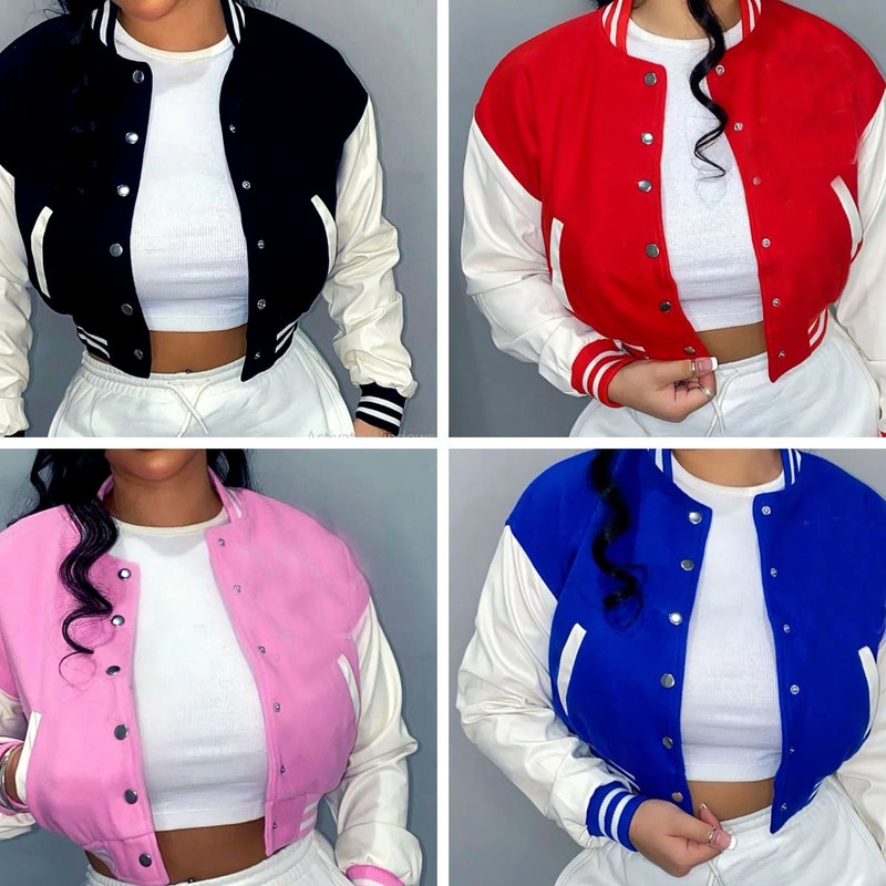 Cropped Varsity Jacket - Etsy