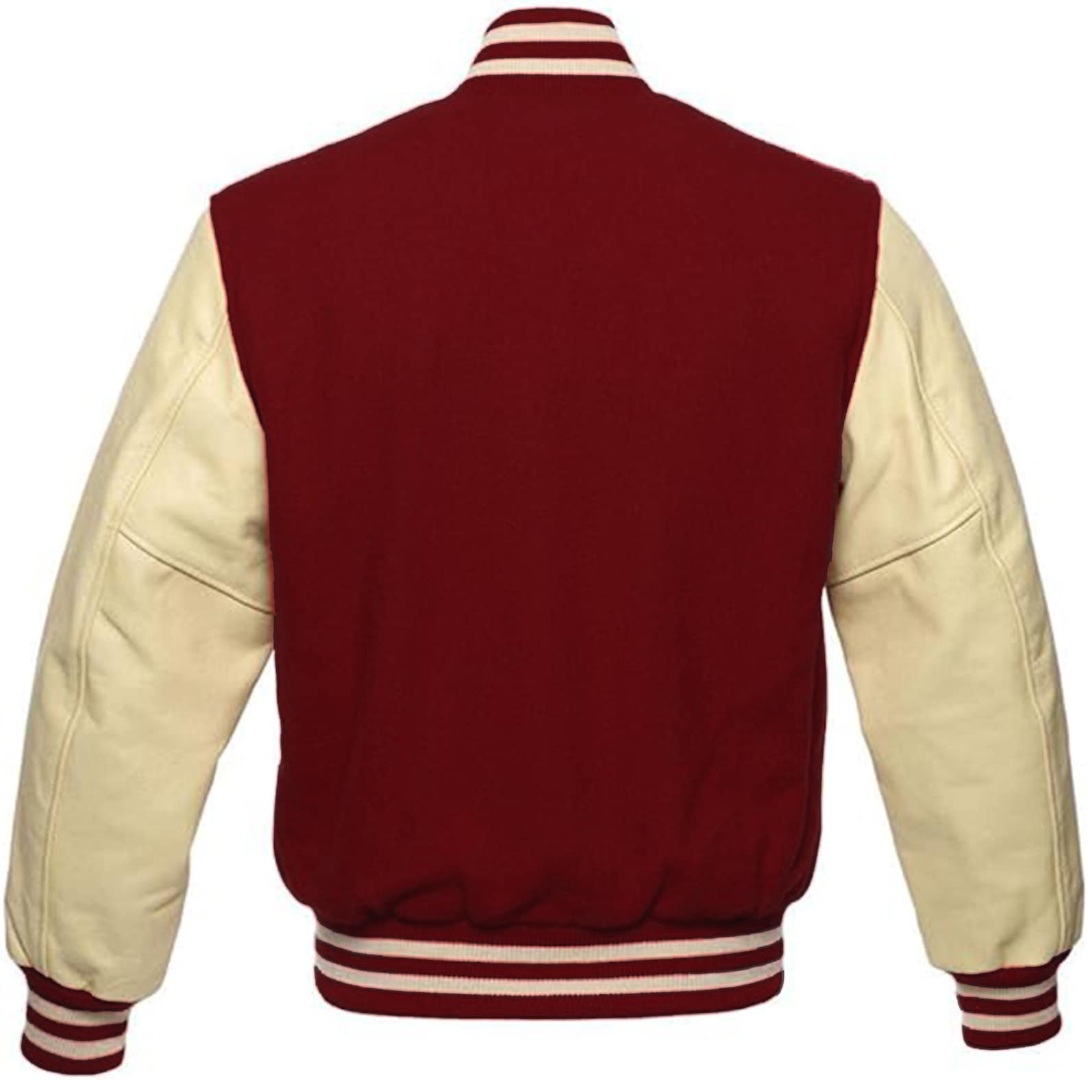 Varsity Hand-tailored Baseball College Lettermen Retro Bomber Maroon ...